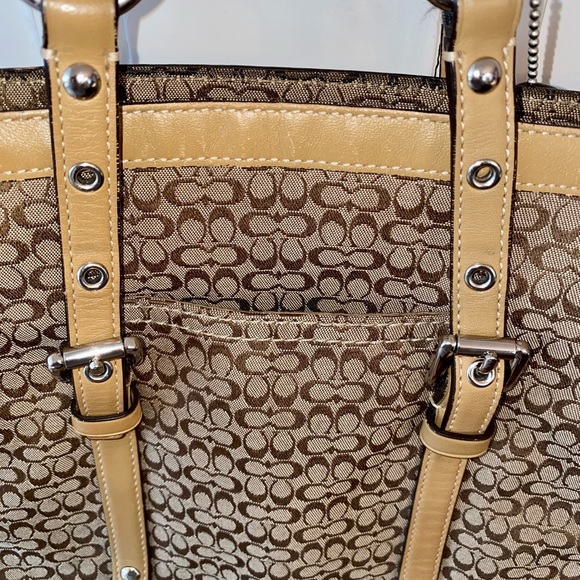 Coach | Bags | Authentic Coach Signature Jacquard Tote Bag Serial No ...